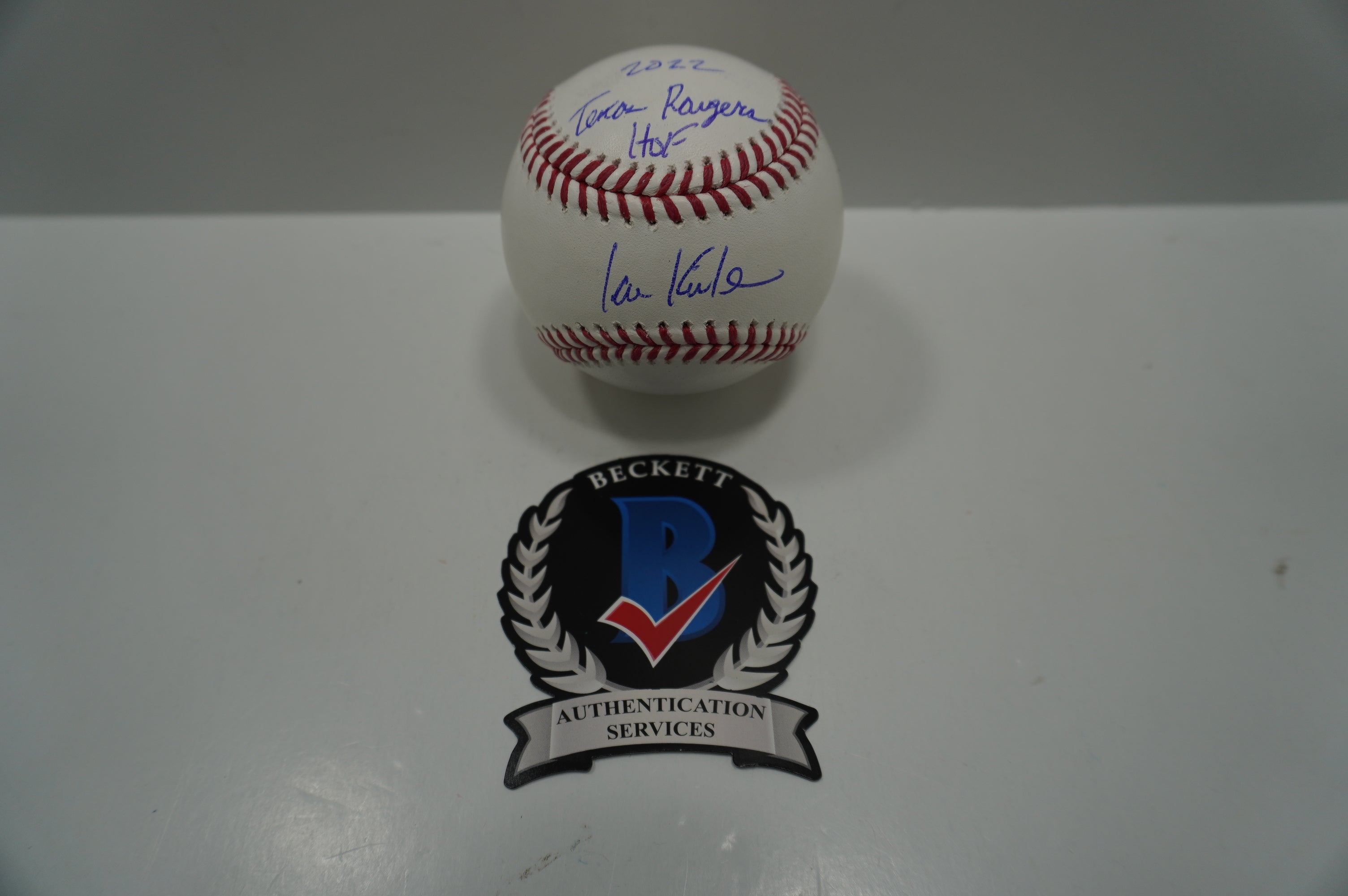 IAN KINSLER TEXAS RANGERS SIGNED Rawlings OML BASEBALL w/2022 Rangers ...