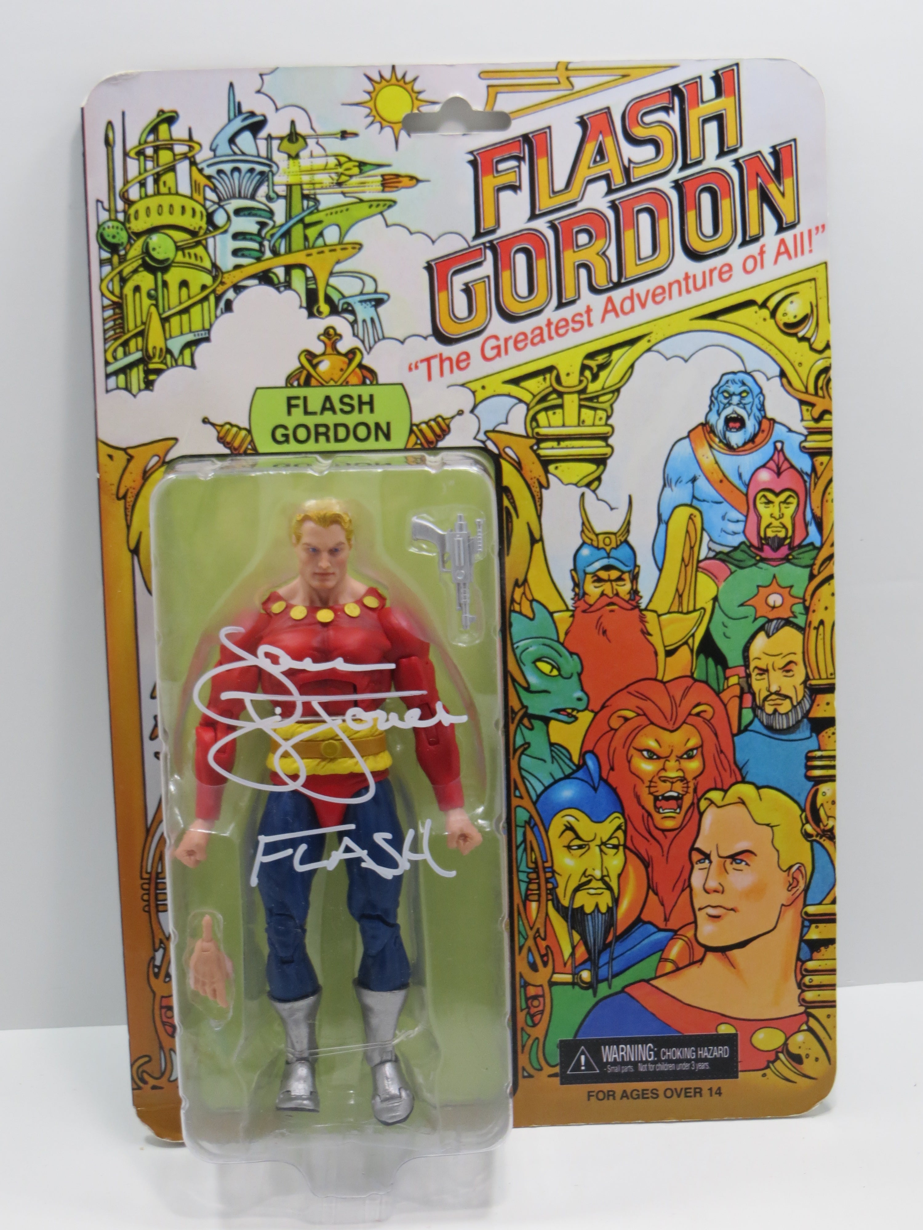 SAM JONES SIGNED FLASH GORDON FIGURINE UNOPENED – Dallas Card Show