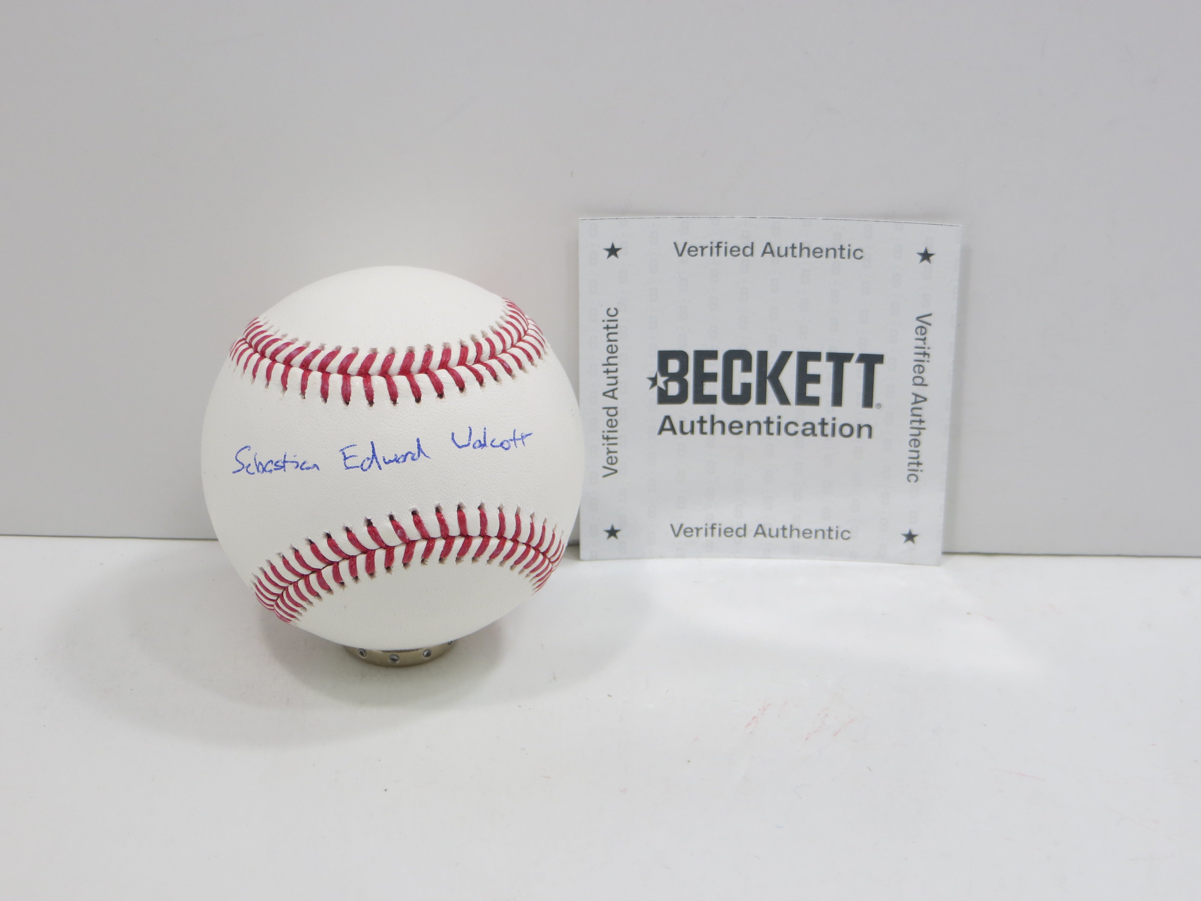 SEBASTIAN WALCOTT TEXAS RANGERS SIGNED FULL NAME SIGNATURE OML BASEBAL ...