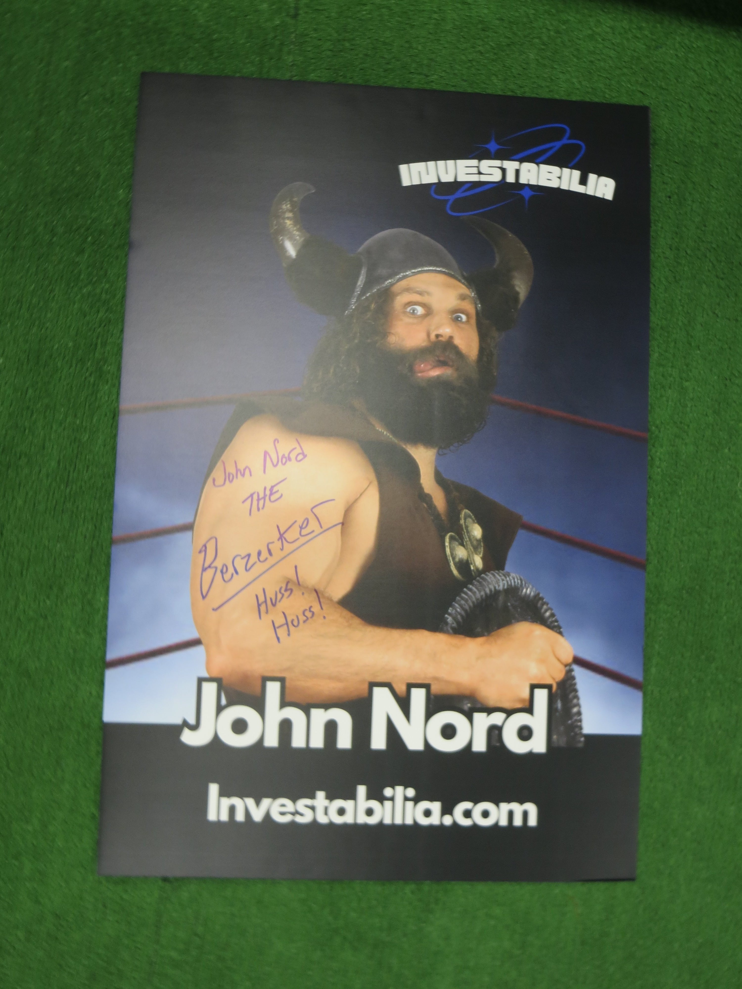 JOHN NORD The Berzerker SIGNED 24x36 Investabilia Dallas Card Show FOA