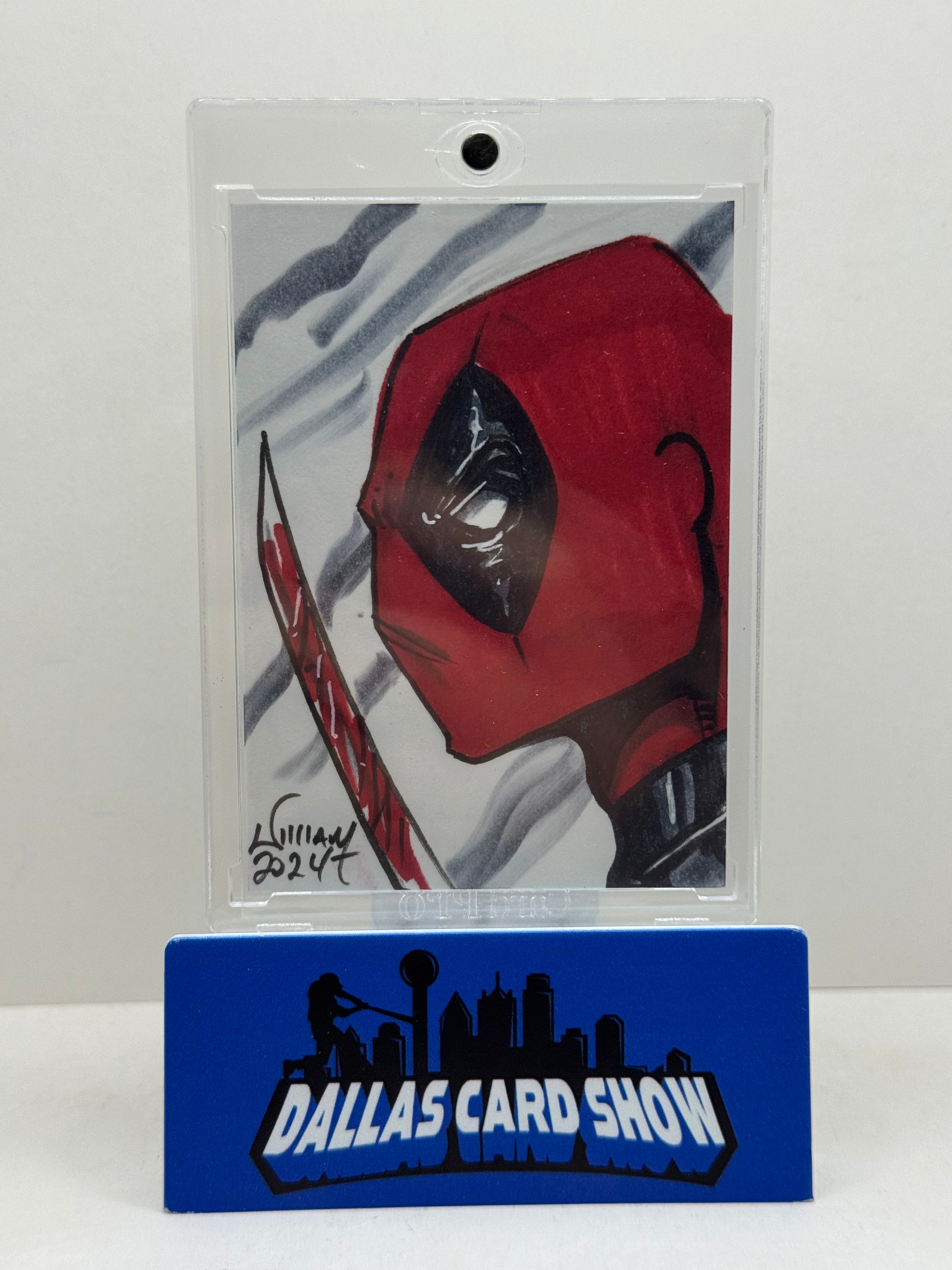 2024 Dallas Card Show One of a Kind Deadpool Sketch Card by William Ru