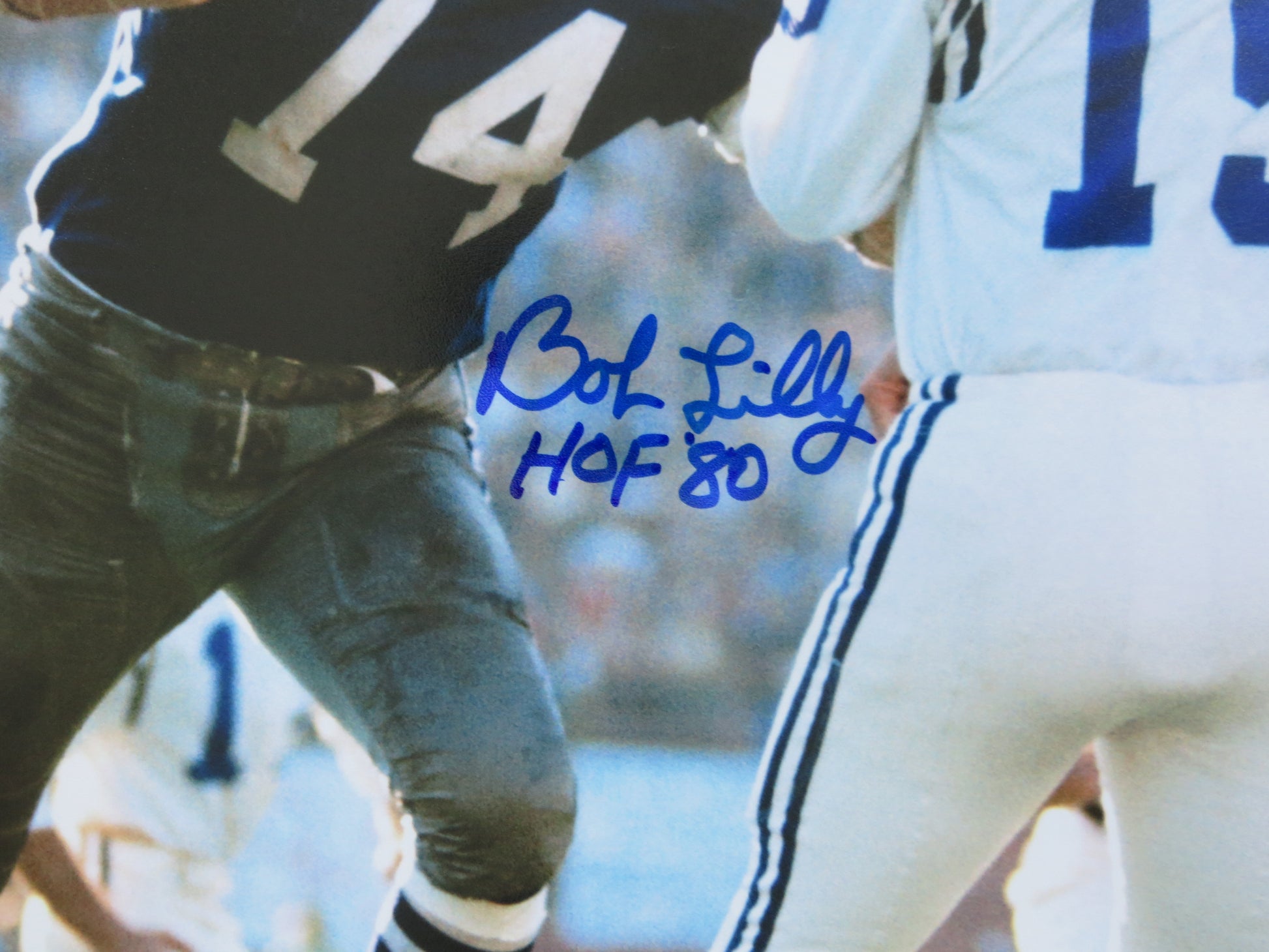 BOB LILLY BETWEEN VS COLTS 8x10 HOF 80' – Dallas Card Show