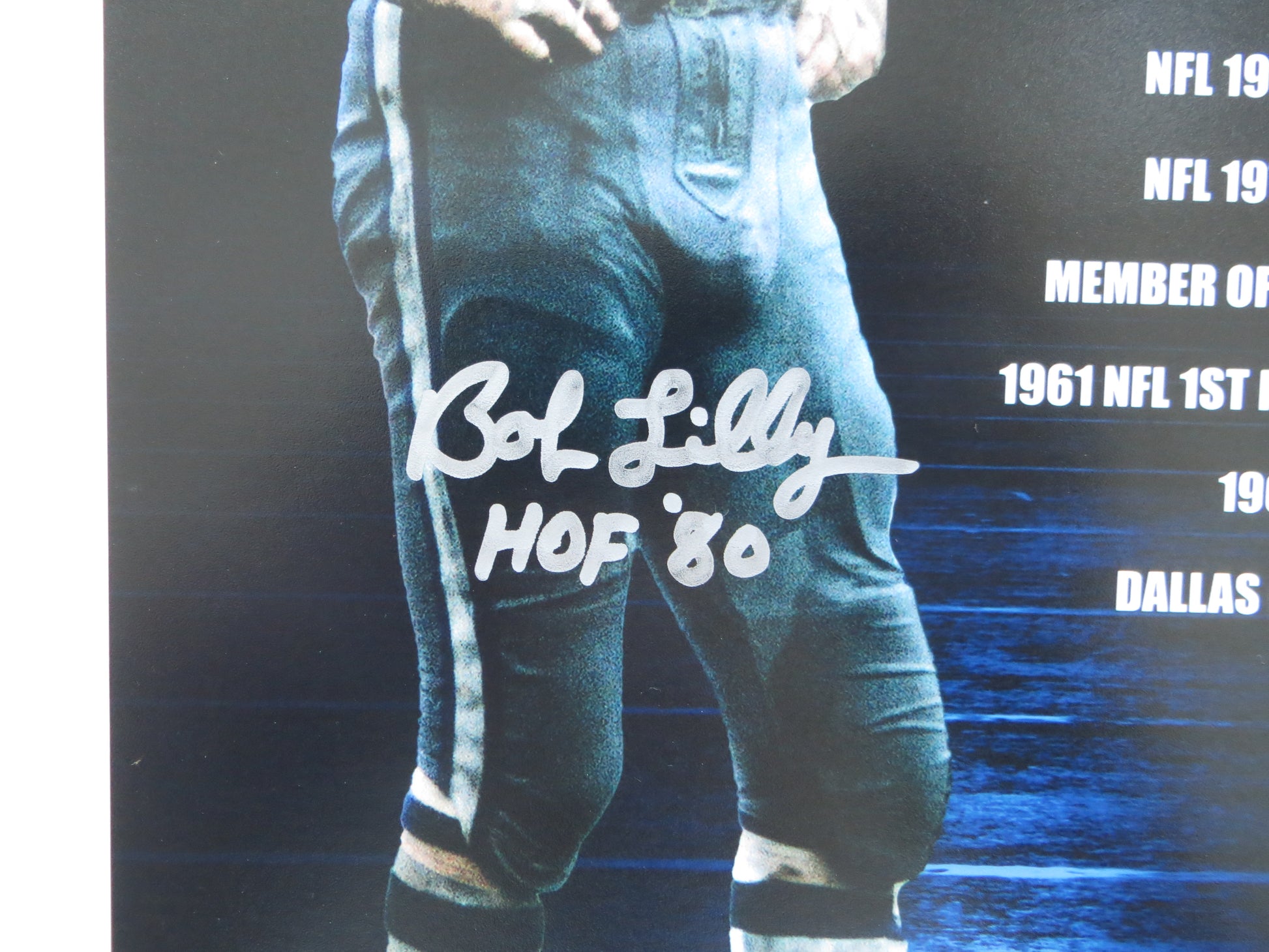 BOB LILLY COWBOYS SIGNED 8x10 PHOTO w/2 INSC TCU BAS COA – Dallas Card Show