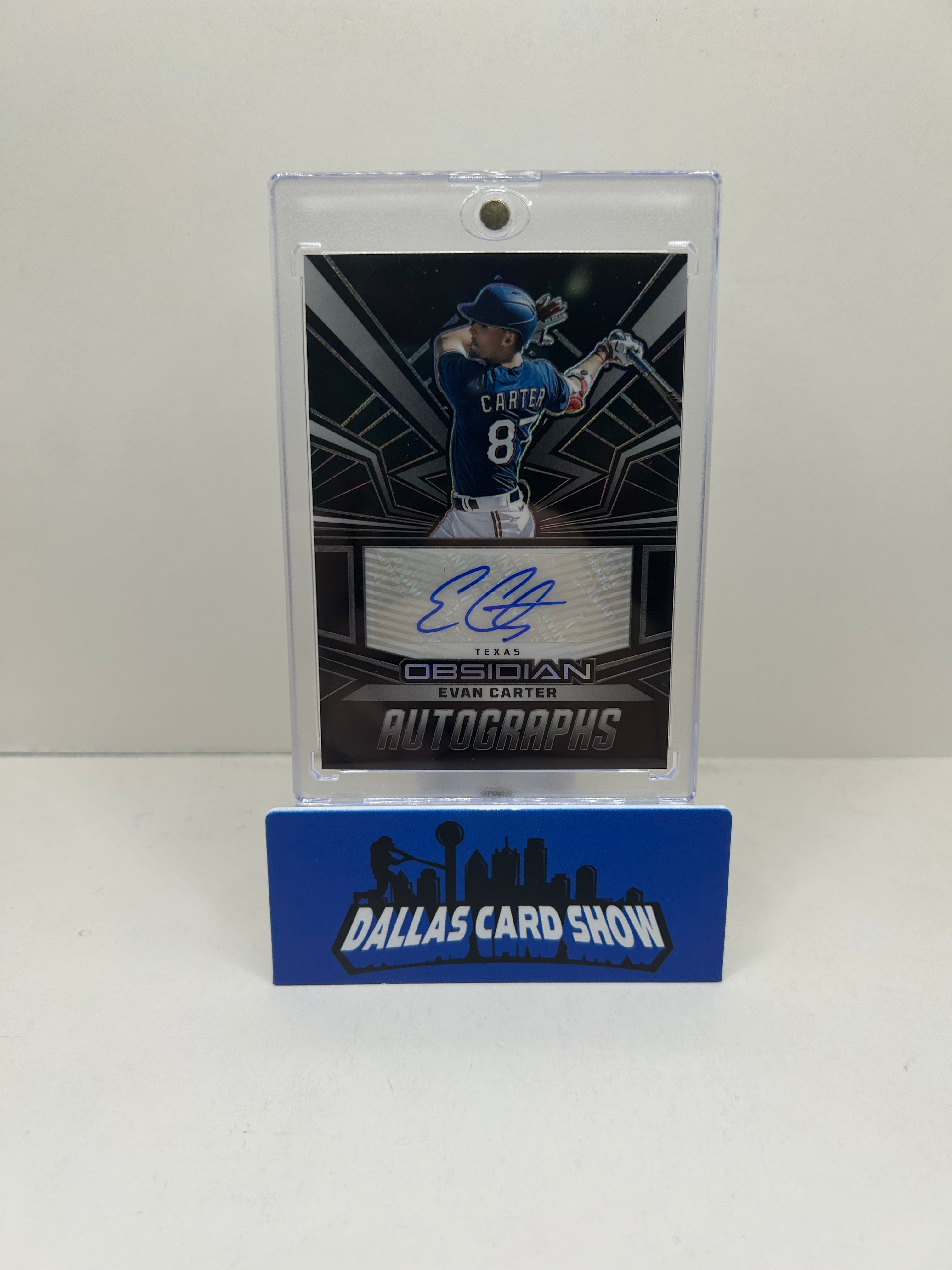 2023 Panini Chronicles Obsidian Evan Carter Autograph – Dallas Card Show