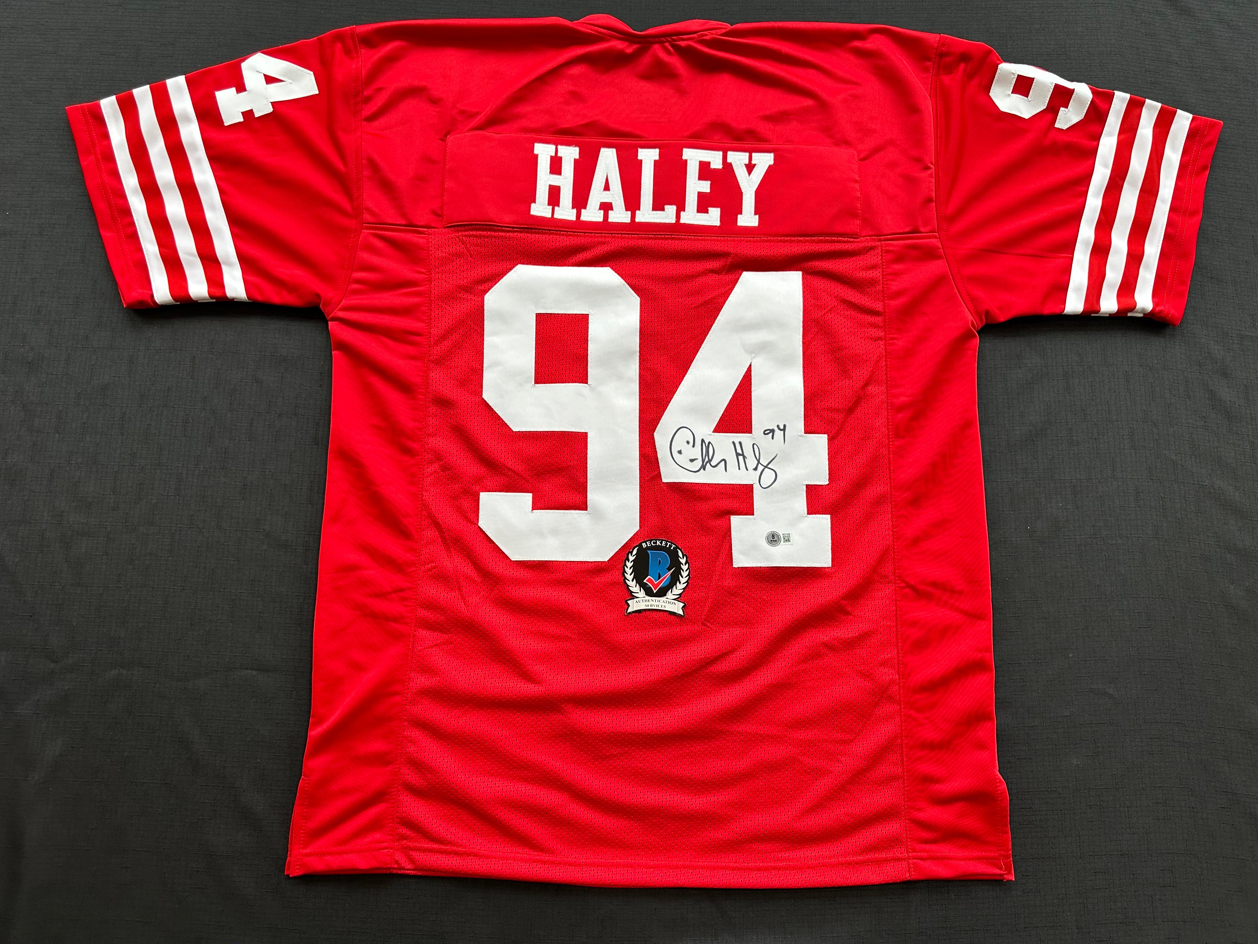 CHARLES HALEY SAN FRANCISCO 49ers SIGNED WHITE JERSEY Dallas Cowboys B ...