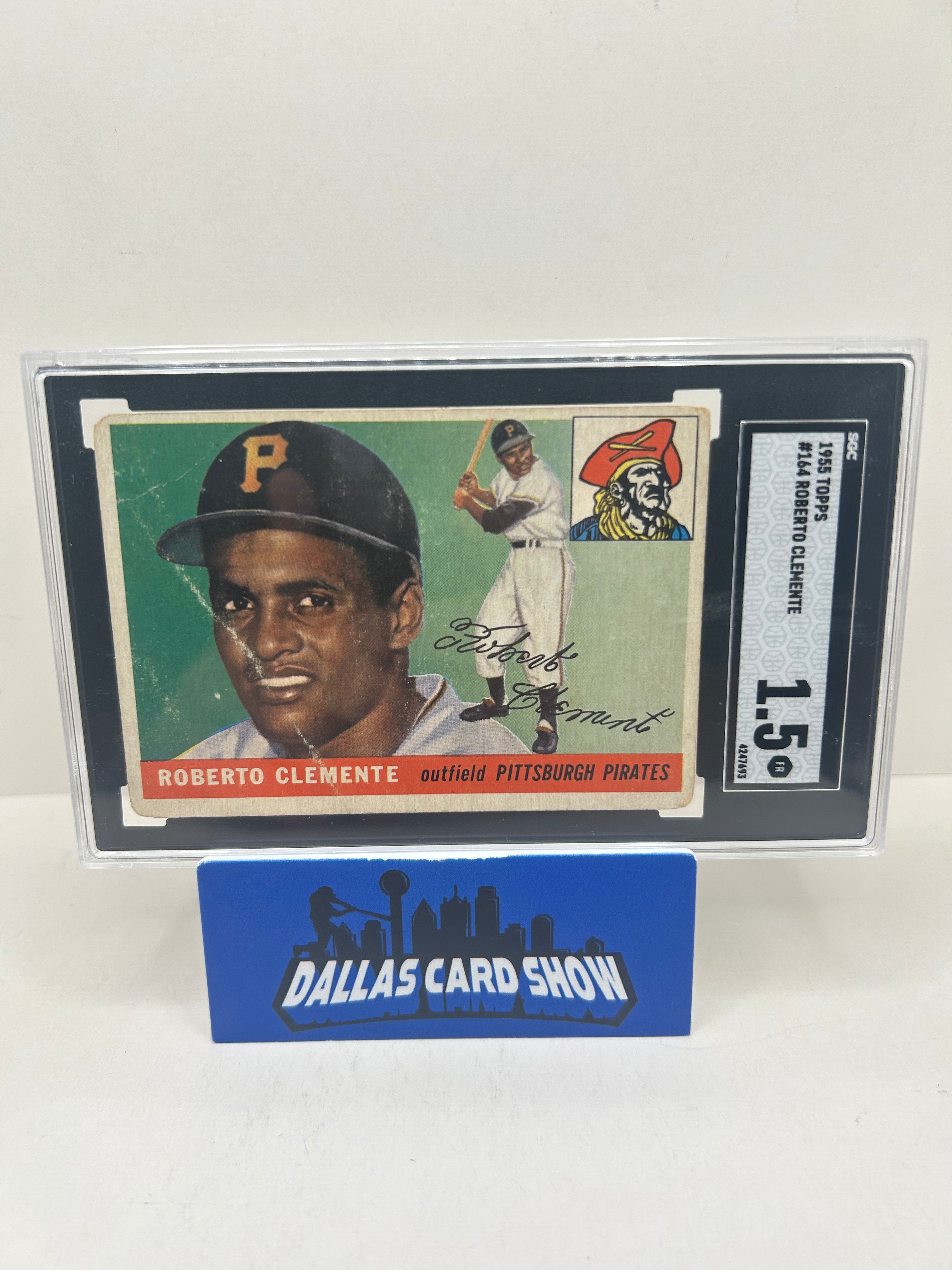 1955 TOPPS ROBERTO CLEMENTE ROOKIE RC #164 SGC 1.5 – Dallas Card Show