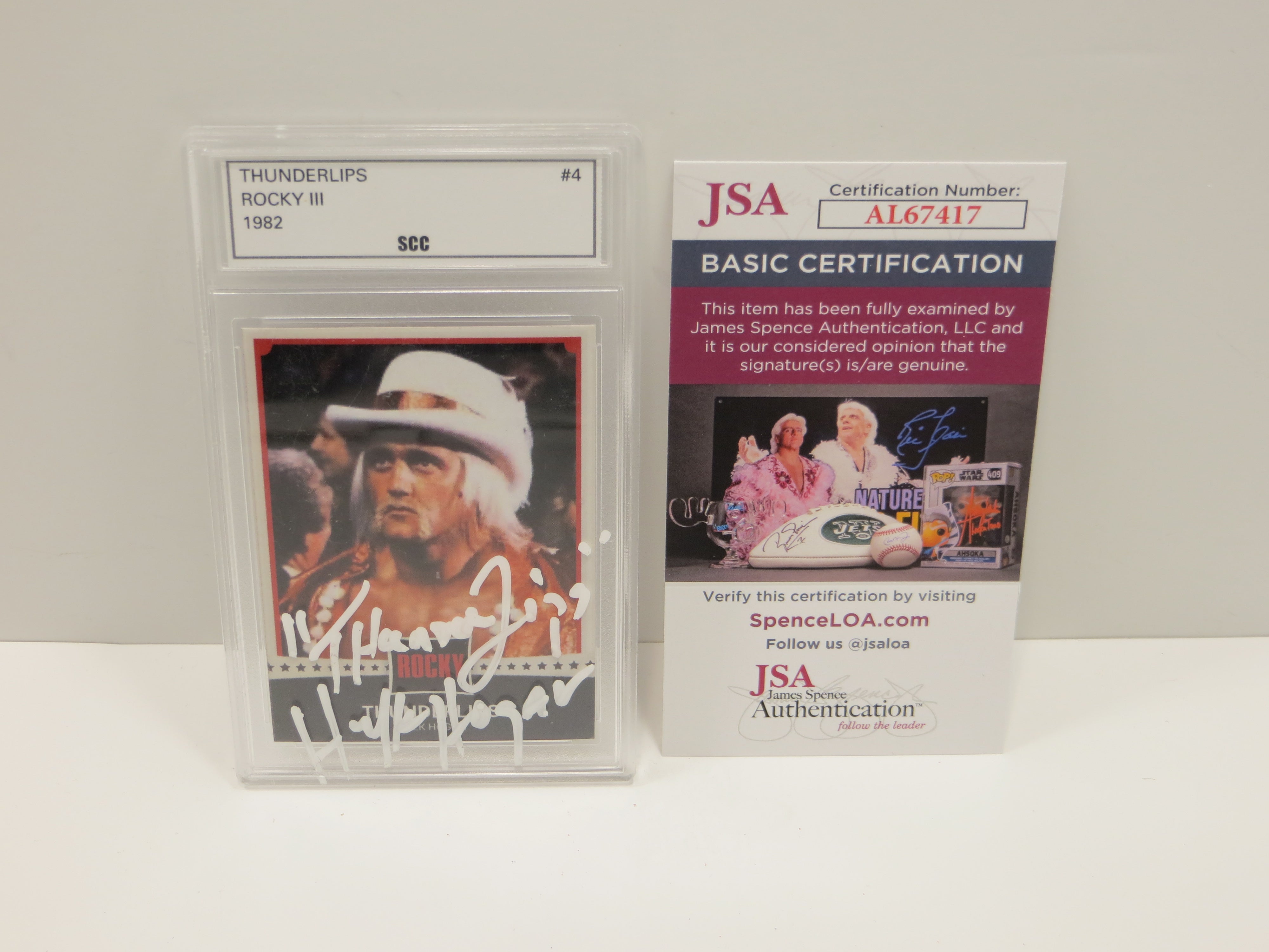HULK HOGAN SIGNED Thunderlips ROCKY III SLAB JSA COA WWE – Dallas Card Show