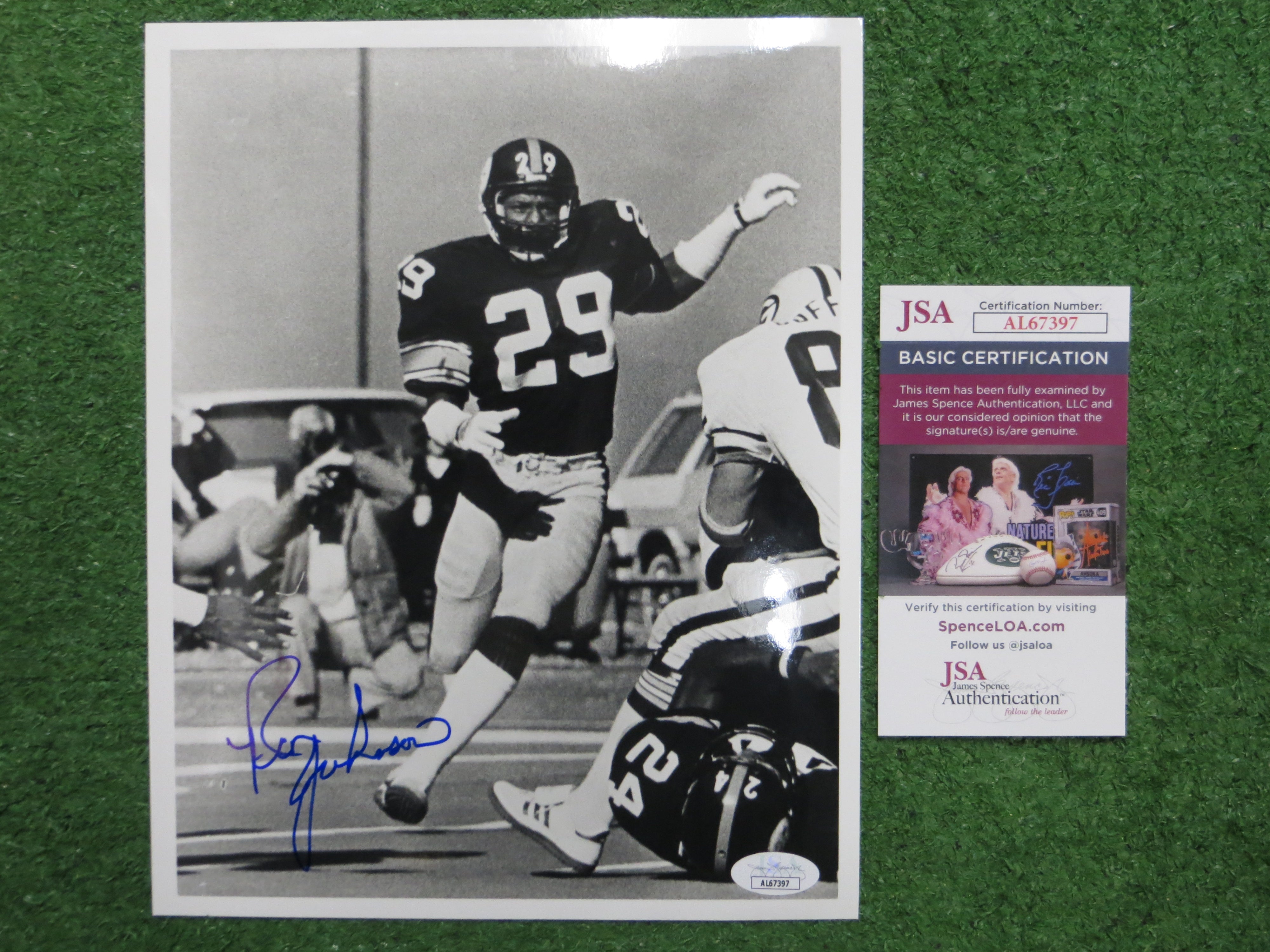 RON JOHNSON PITTSBURGH STEELERS SIGNED Black & White 8x10 PHOTO JSA CO ...