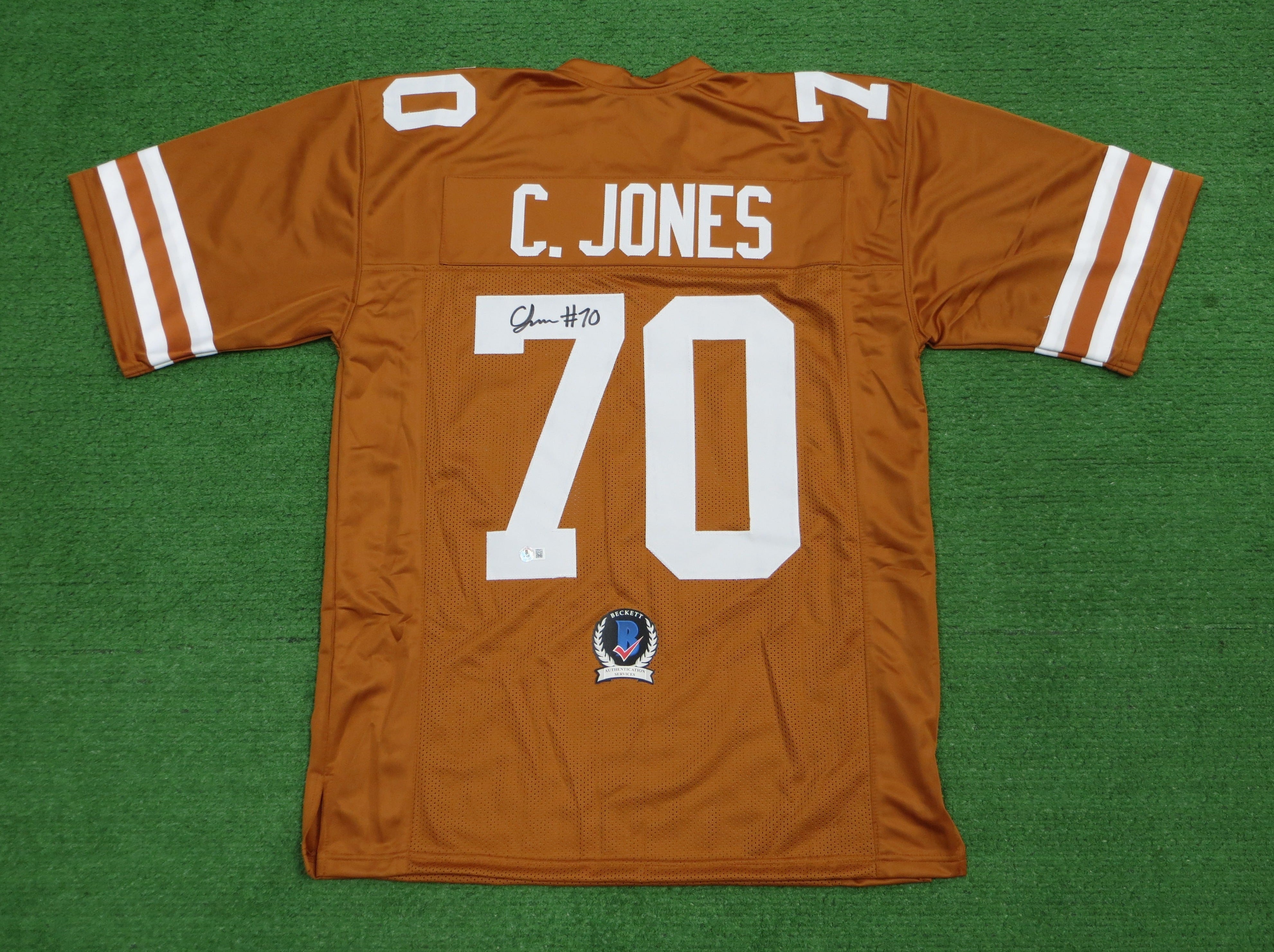 CHRISTIAN JONES TEXAS LONGHORNS SIGNED JERSEY BAS COA – Dallas Card Show