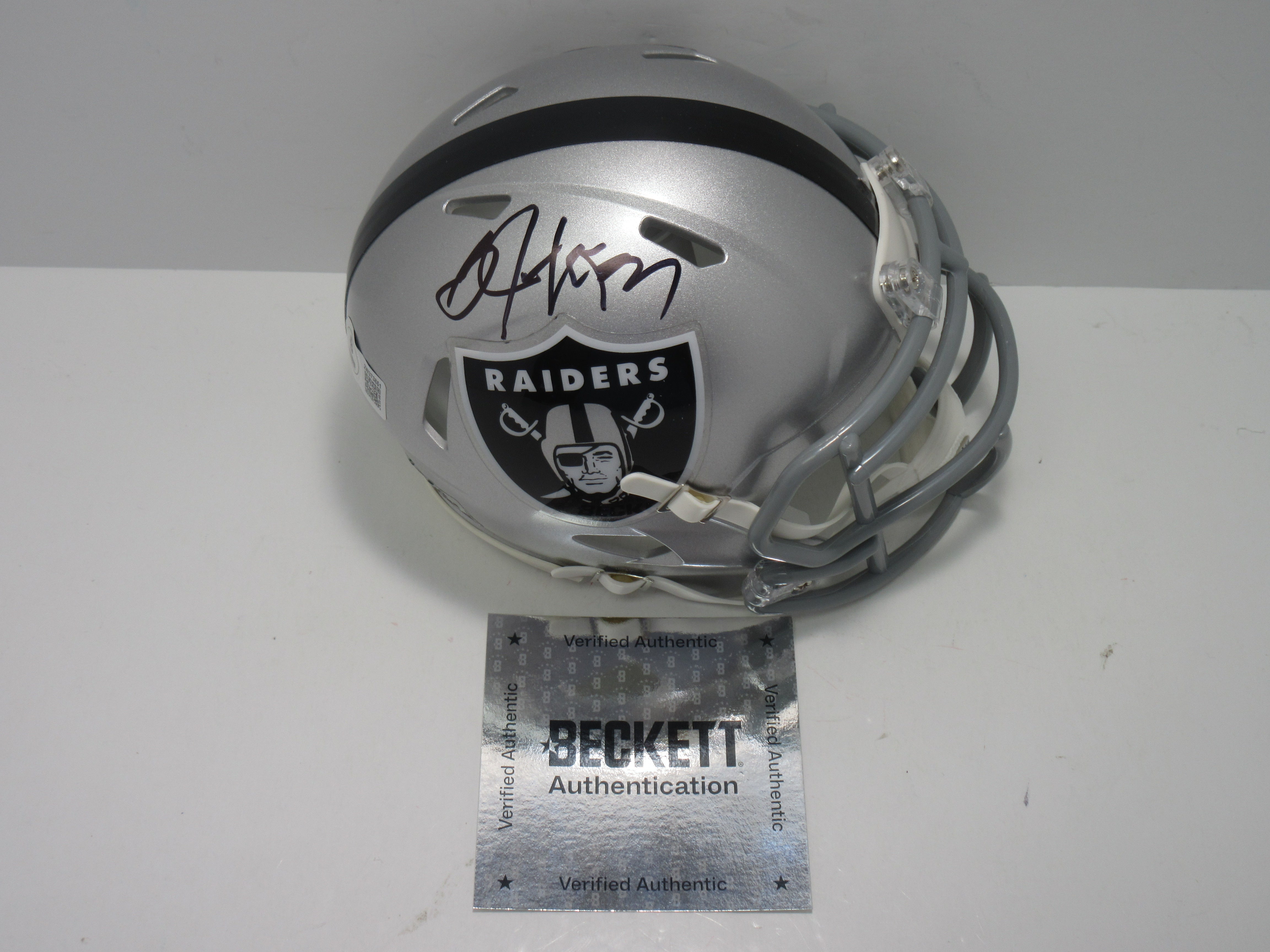 BO JACKSON SIGNED LA OAKLAND RAIDERS Riddell MINI HELMET KC Royals BAS ...