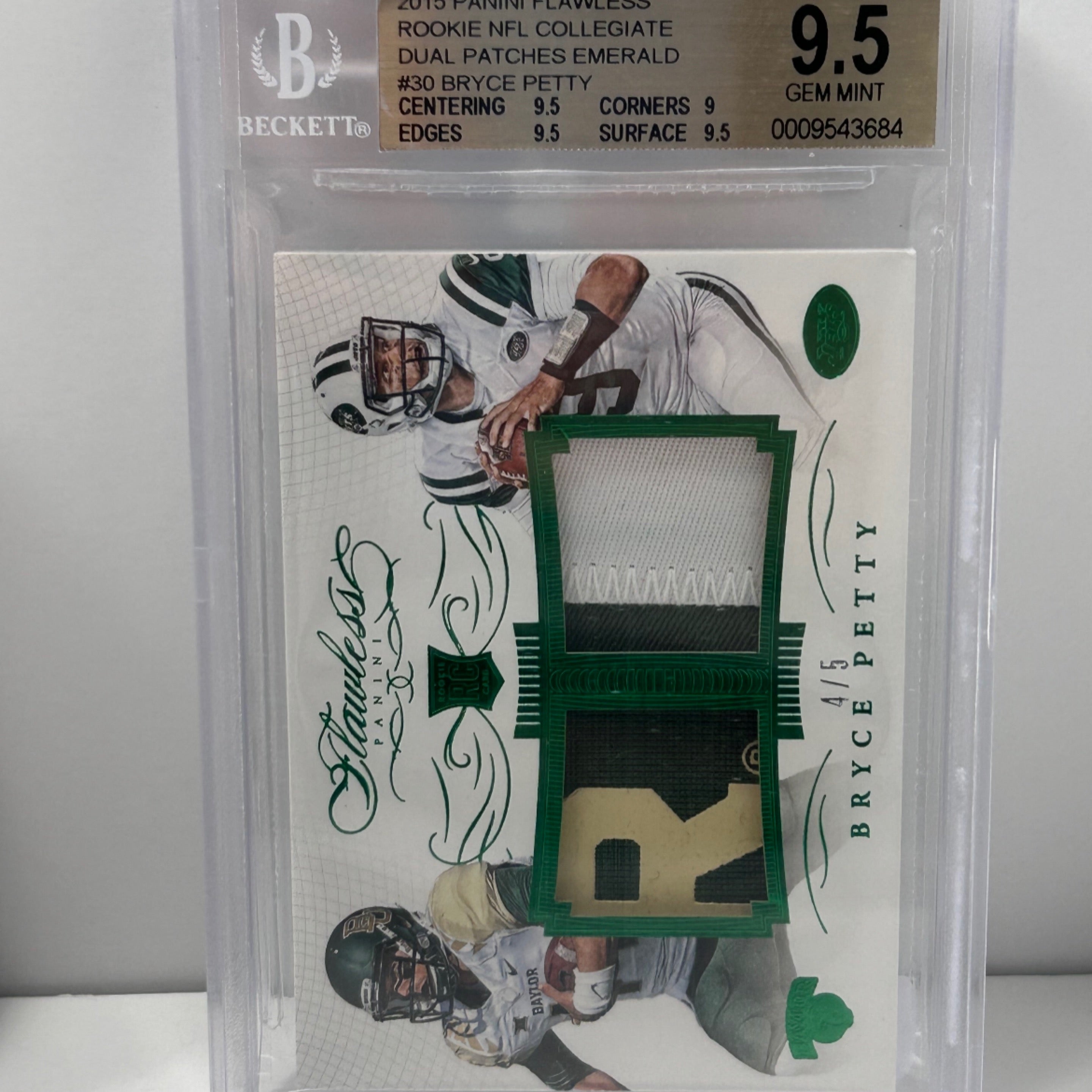 2015 Panini Flawless Collegiate Rookie Patches Emerald #RPBP Bryce Pet ...